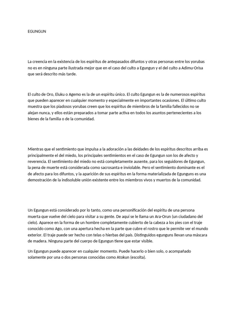 Egungun | PDF | Palabra