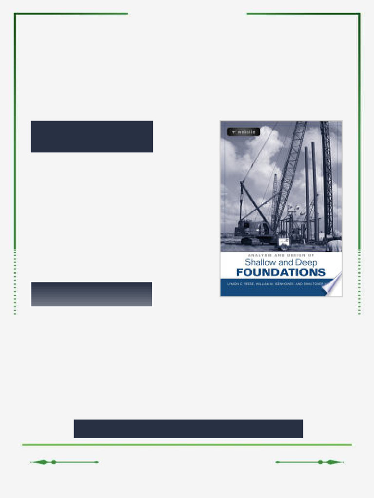 Analysis and Design of Shallow and Deep Foundations 1st Edition Reese ebook any format available ...