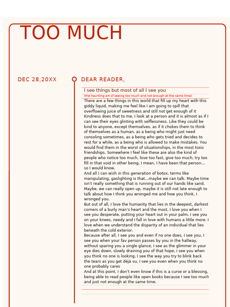 The Art of Seeing Too Much | PDF