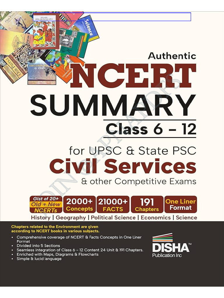 NCERT Summary Class 6 to 12 for UPSC State PSC Civil Services Other | PDF
