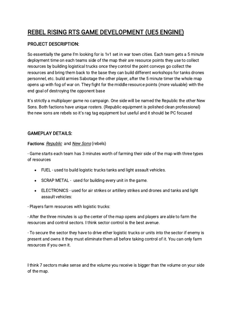 Rebel Rising Rts Project Details | PDF