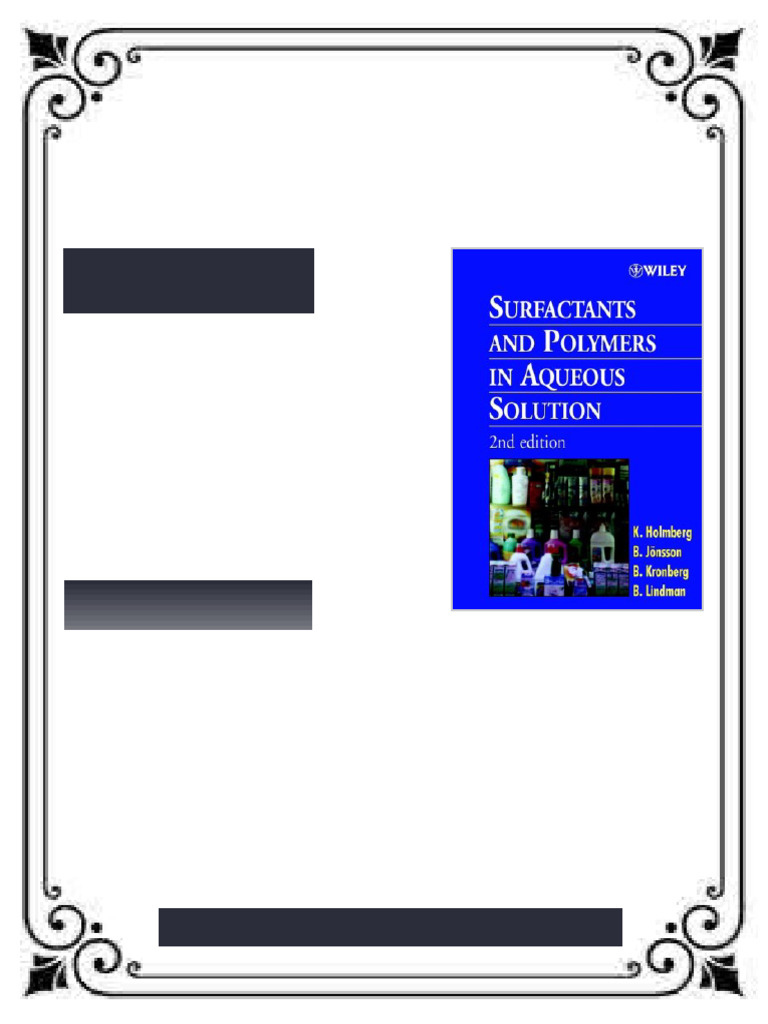 Surfactants and polymers in aqueous solution 2nd ed Edition Krister ...