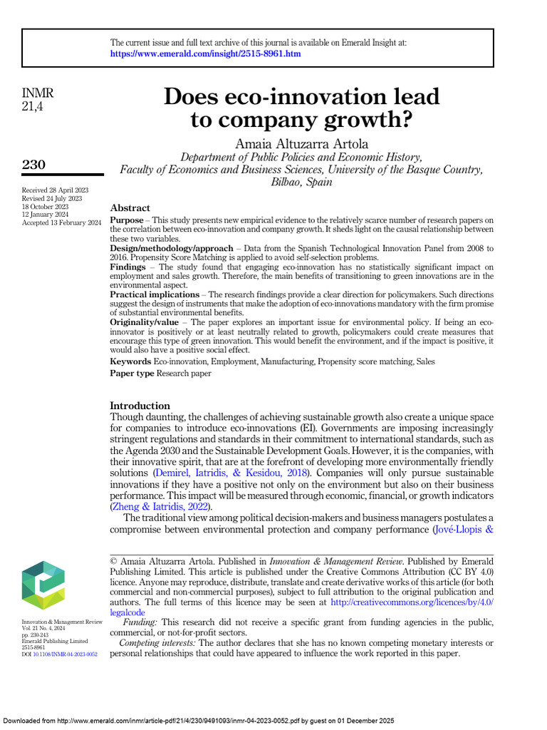inmr-04-2023-0052 | PDF | Innovation | Economies