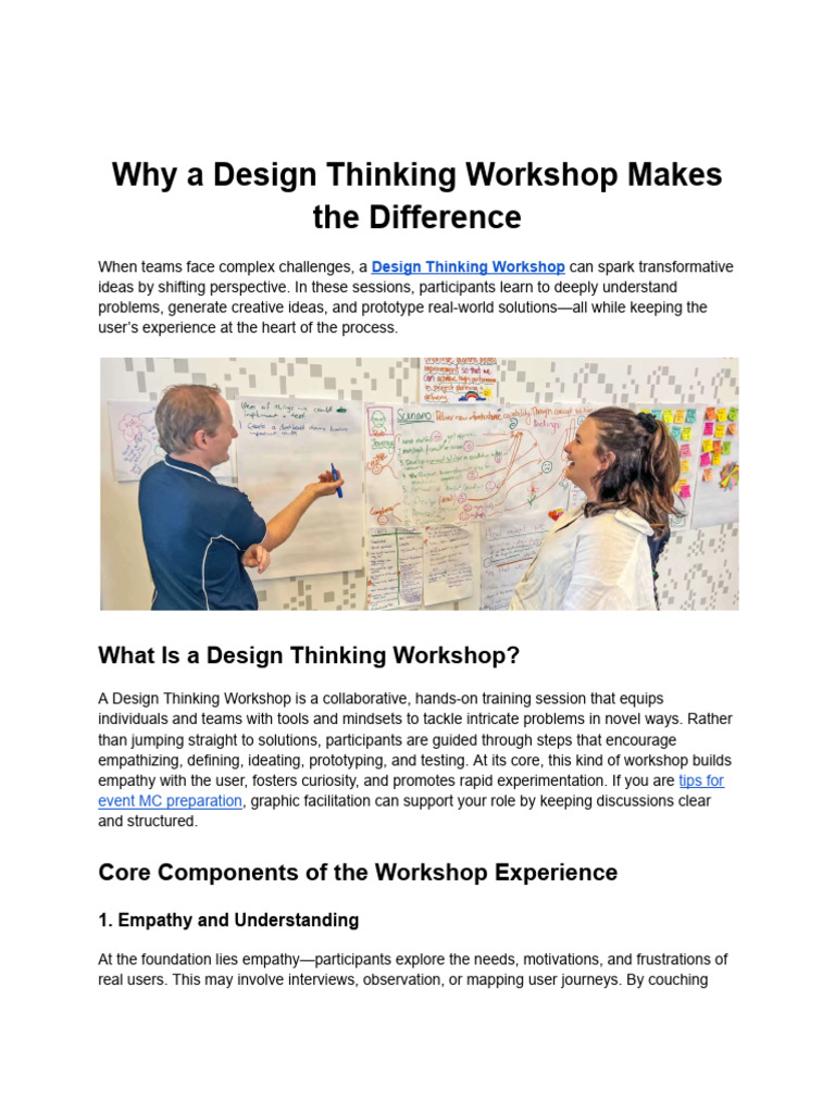 Design Thinking Workshop Makes the Difference | PDF | Design Thinking ...