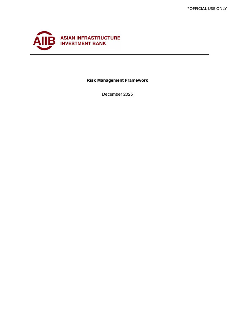 AIIB Risk Management Framework Overview | PDF | Risk | Risk Management
