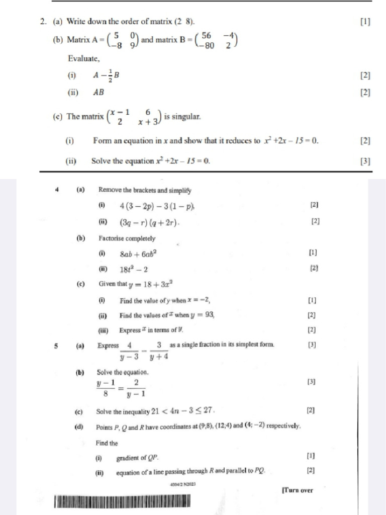 Form 3 Maths Revision | PDF