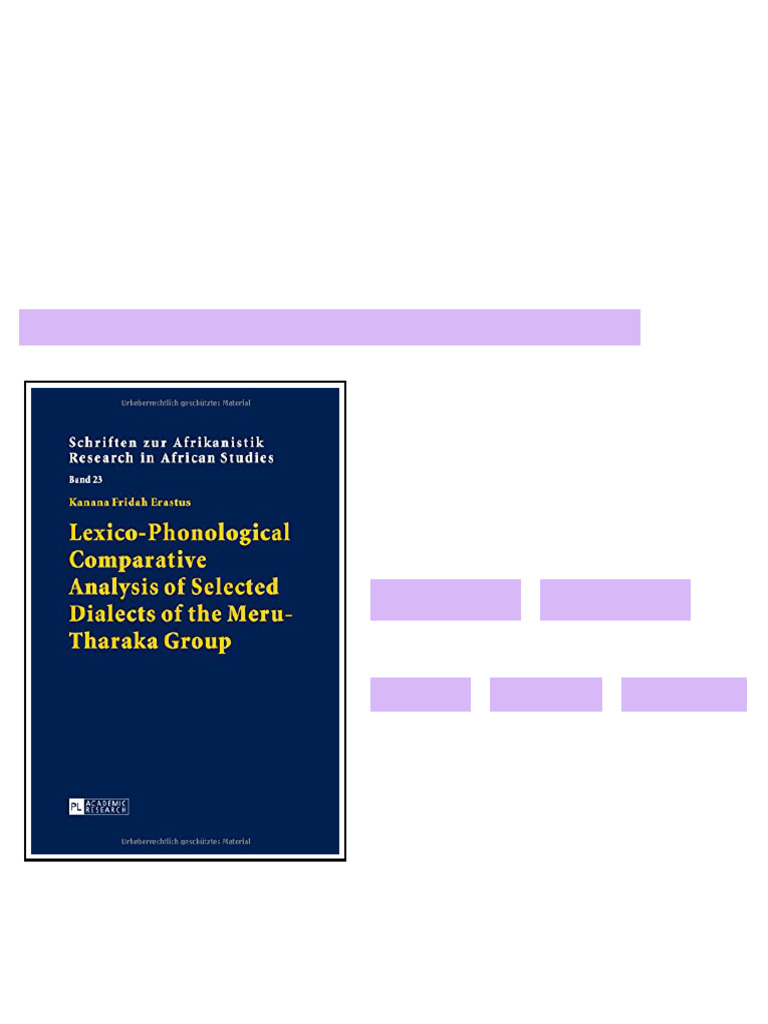 Lexico Phonological Comparative Analysis of Selected Dialects of the ...