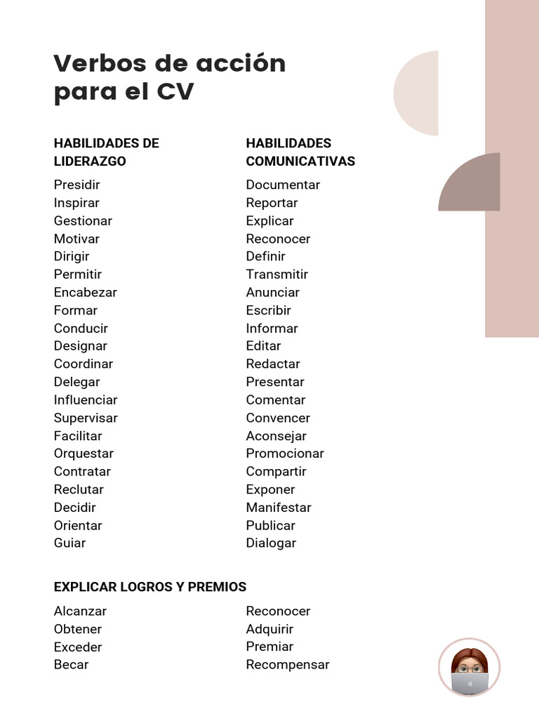 Verbos de Accion para El CV - by Pipi | PDF