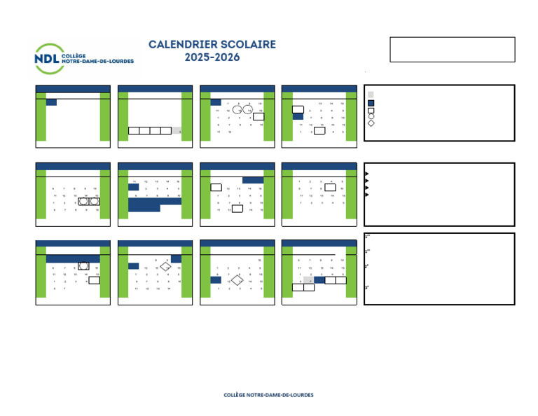 Calendrier scolaire 2025-2026 | PDF