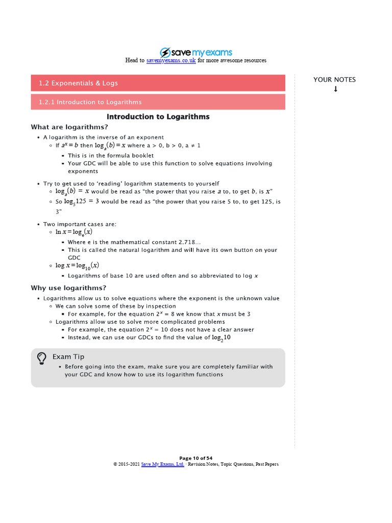 Understanding Logarithms and Their Laws | PDF | Logarithm | Numbers