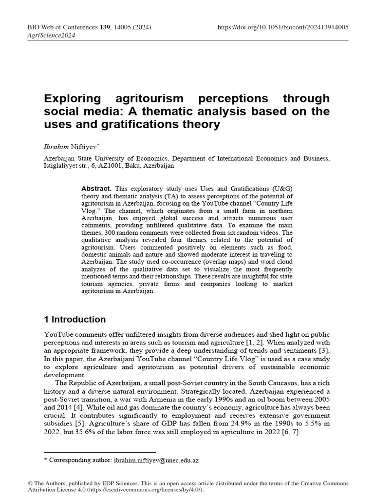 bioconf_agriscience2024_14005 | PDF | Qualitative Research | Experience