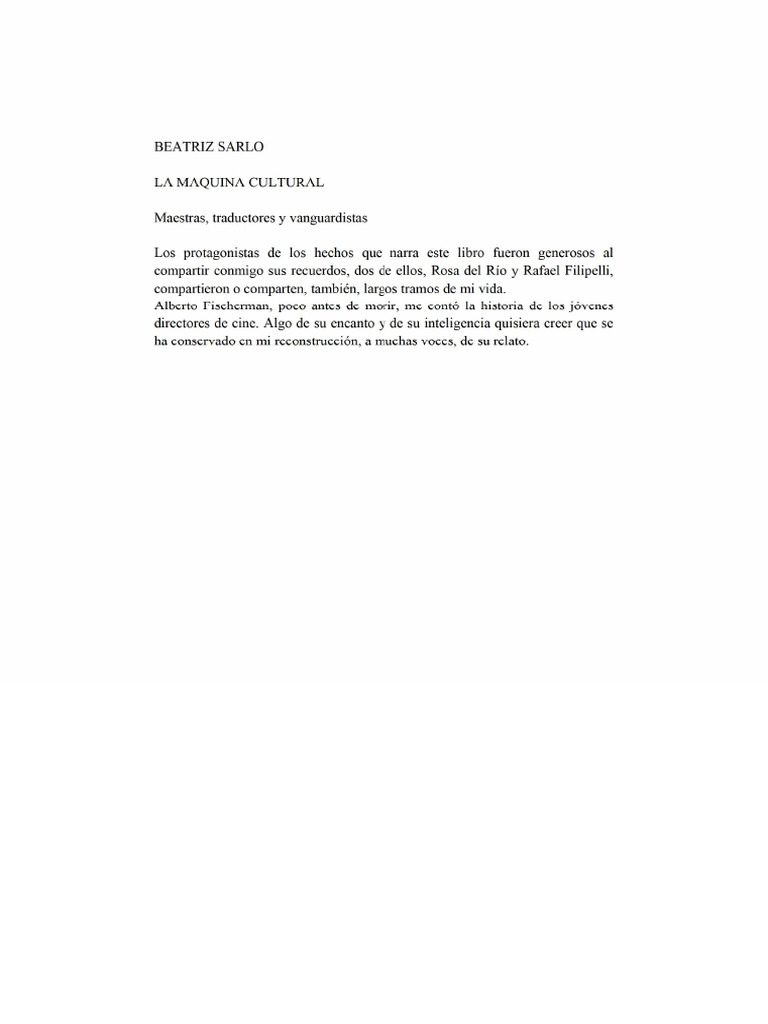 Sarlo - Cabezas Rapadas. Selección | PDF