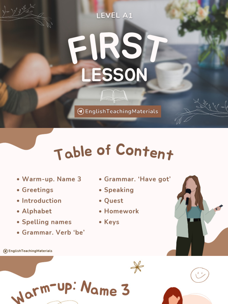 A1 English Lesson: Alphabet & Greetings | PDF | Linguistics