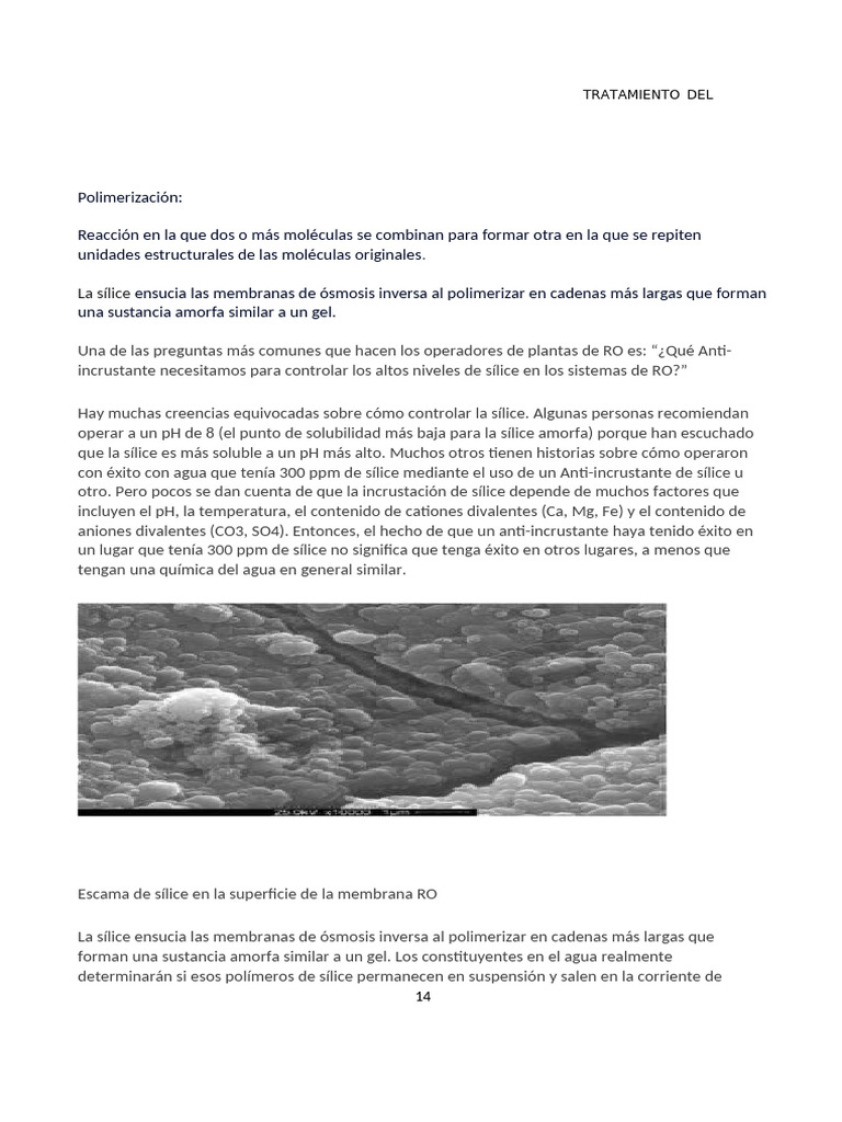 Diferencia Entre Sílice Coloidal y Sílice Reactiva | PDF | Ósmosis | Agua