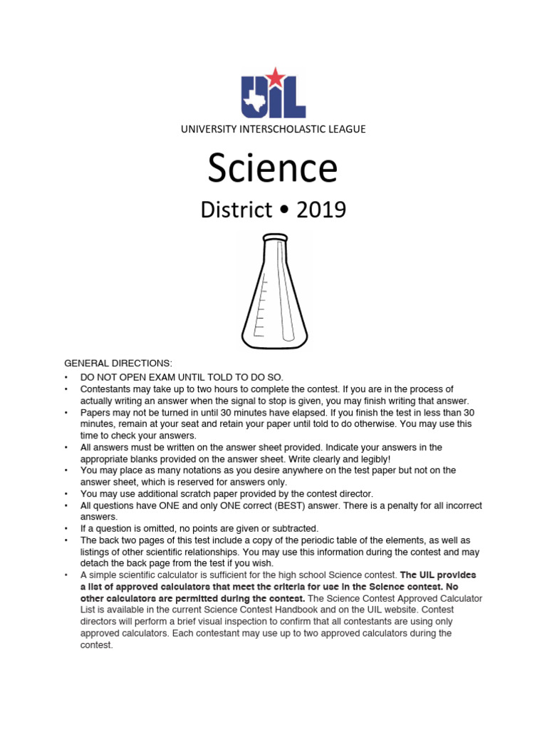 Uil Science 2019 District | PDF | Heredity | Biology