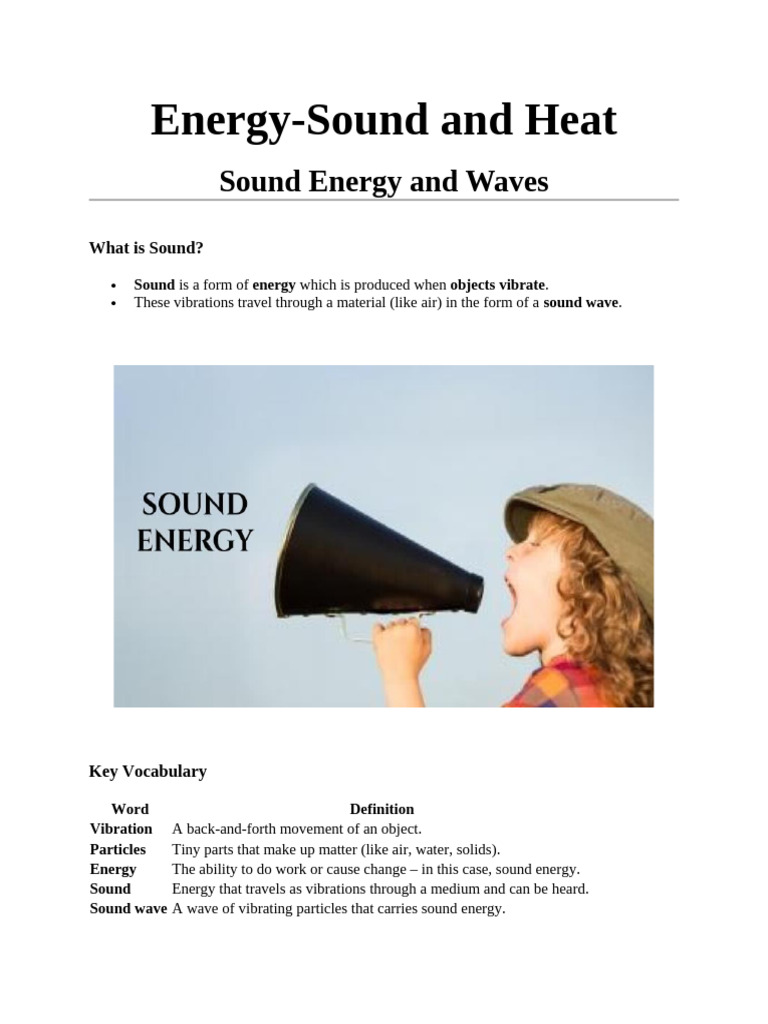 Understanding Sound Energy and Waves | PDF | Waves | Sound
