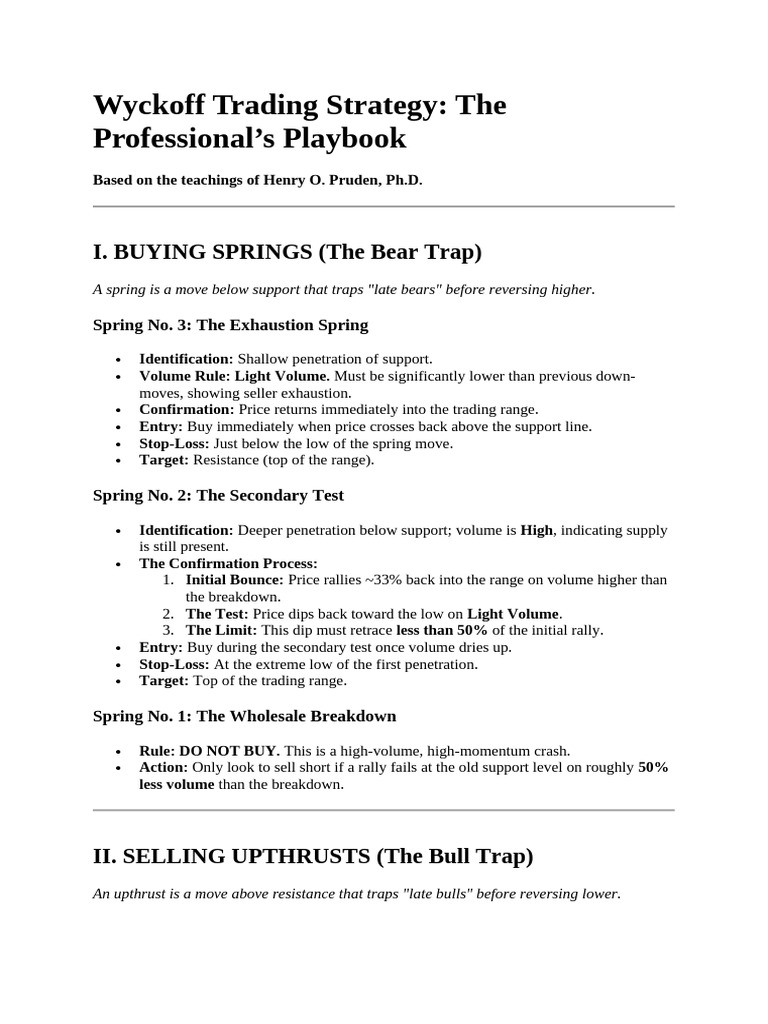 Wyckoff Spring & Upthrust | PDF