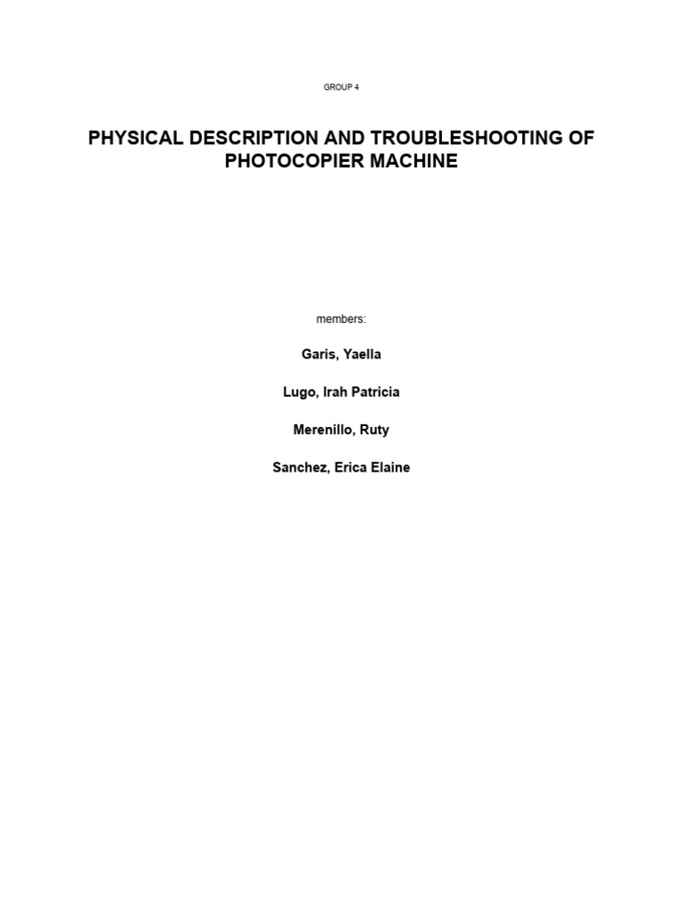 Photocopier Machine Troubleshooting Guide | PDF