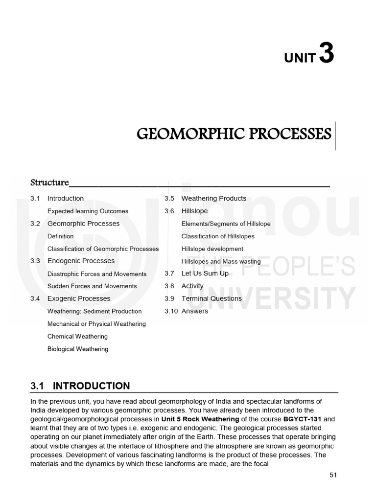 Geomorphic Processes and Hillslope Dynamics | PDF | Weathering ...