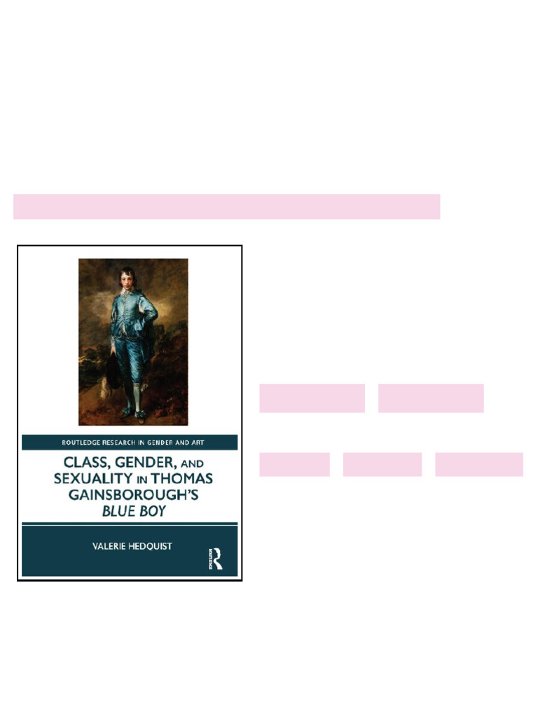 Class Gender and Sexuality in Thomas Gainsborough s Blue Boy 1st ...