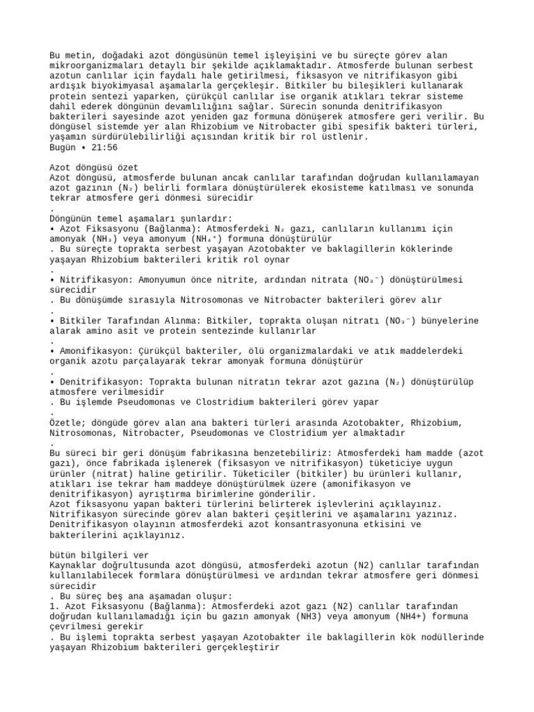 Azot Döngüsü | PDF