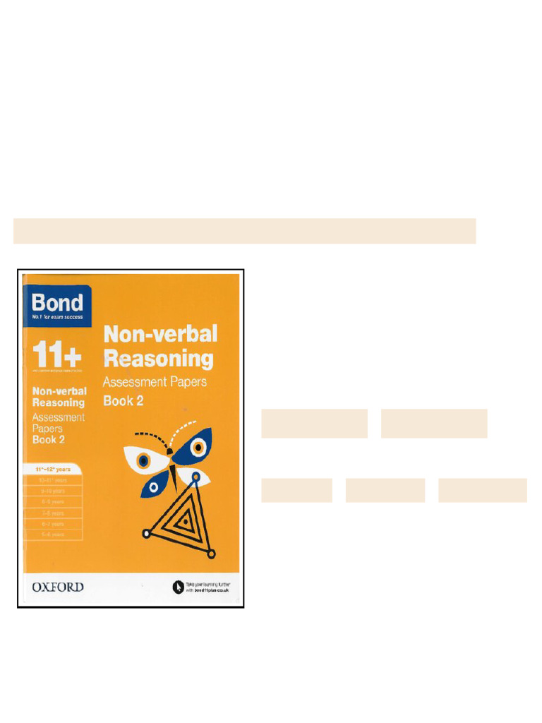 (Ebook) Bond 11+ Non-verbal Reasoning Assessment Papers 11+-12+ years ...