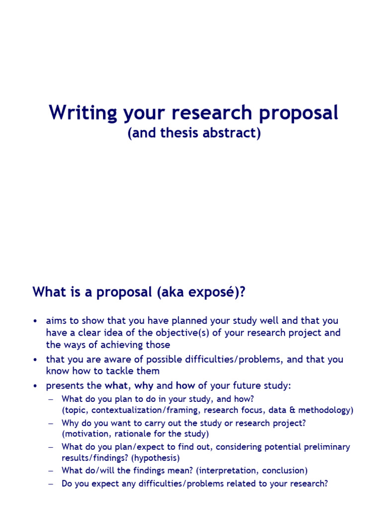 How to Write a Research Proposal | PDF | Methodology | Abstract (Summary)