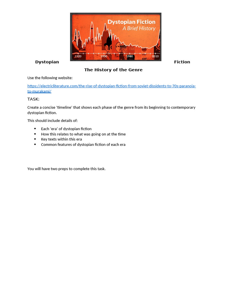 Lessons 3 & 4 - Dystopian Timeline Task | PDF