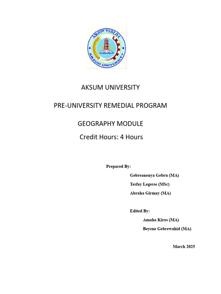 @ Geography Remedial Final New Module AKU | PDF | Geography | Earth ...