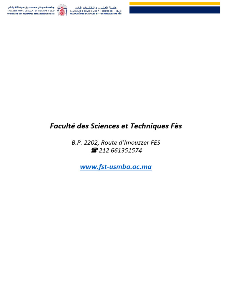Guide de l'Étudiant FST Fès 2025 | PDF | Ingénieur industriel