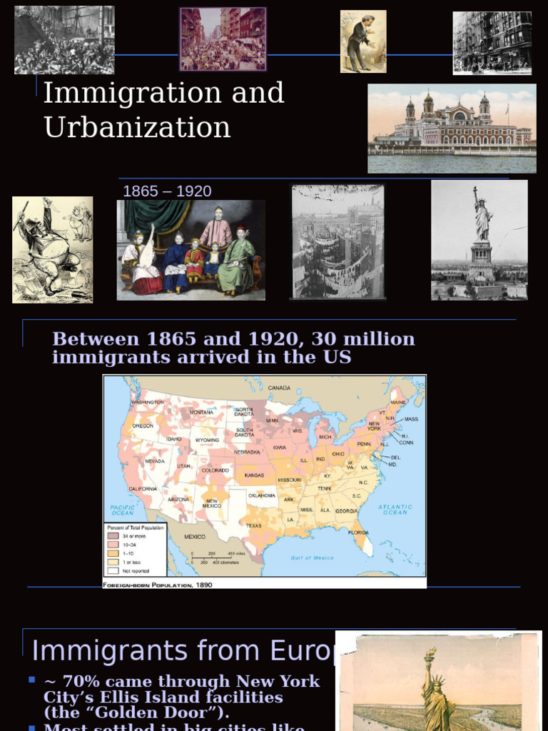 Immigration and Urbanization 1865-1920 | PDF | Tenement | Ragtime
