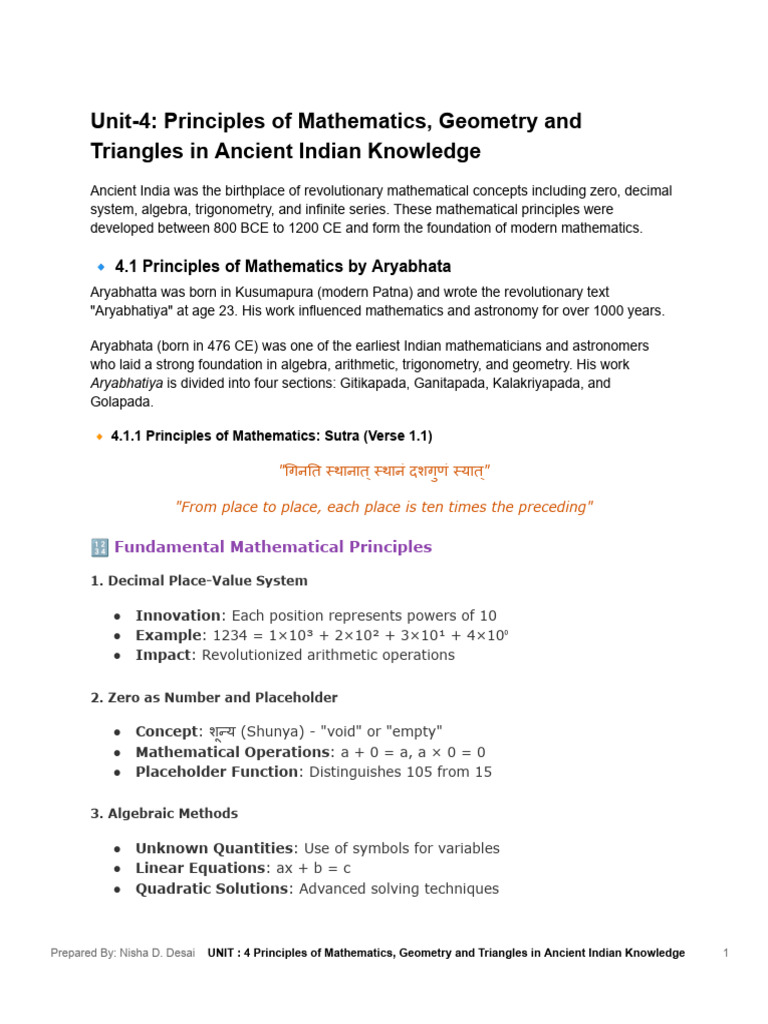 Ancient Indian Mathematics and Geometry | PDF | Trigonometry | Area