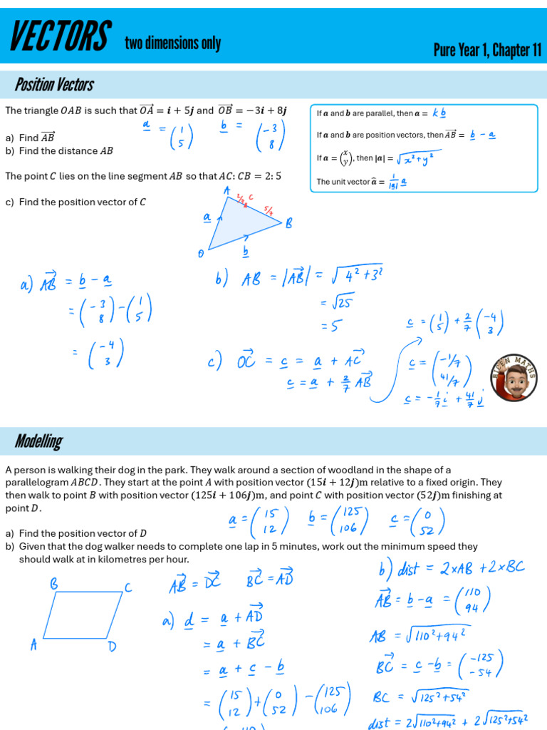 Position Vectors and Geometric Proofs | PDF | Euclidean Vector ...