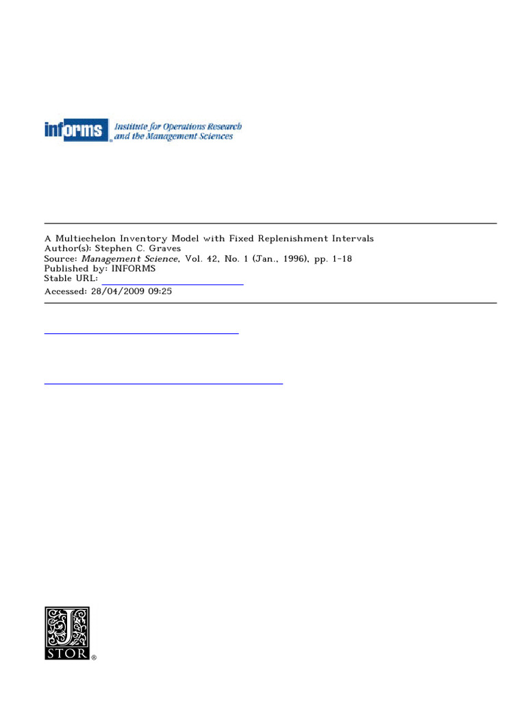 Graves Fixed Scheduling | PDF | Inventory | Warehouse