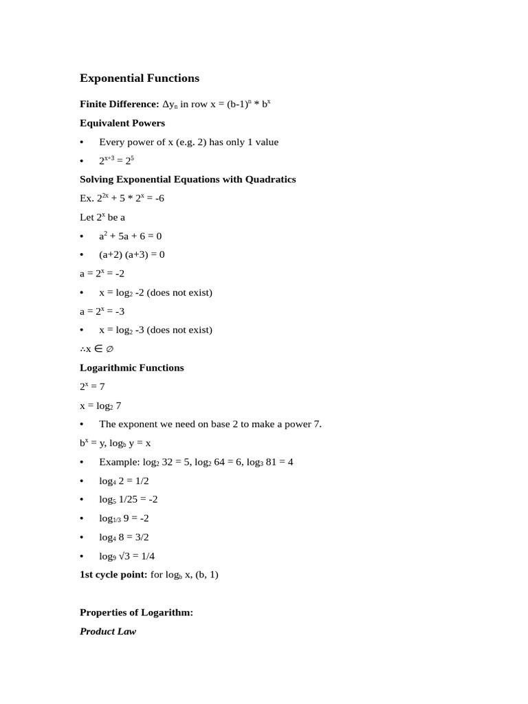 Exponential Functions | PDF