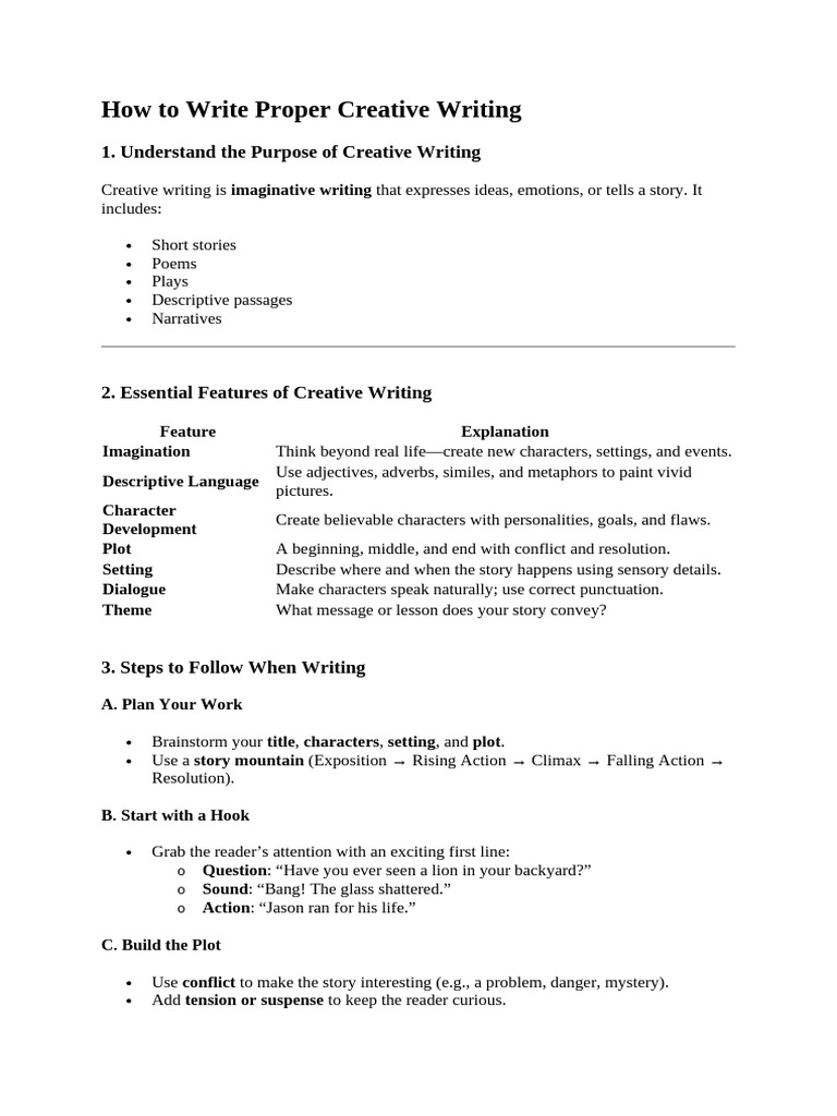 Creative Writing Essentials Guide | PDF | Narrative | Non Fiction