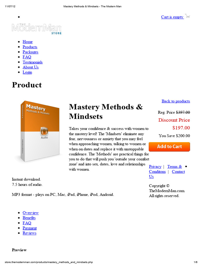 Mastery Methods & Mindsets - The Modern Man | PDF | Mindset | Anxiety