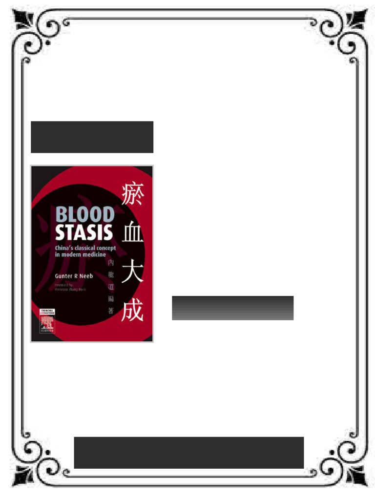 Blood Stasis China s classical concept in modern medicine 1st Edition ...