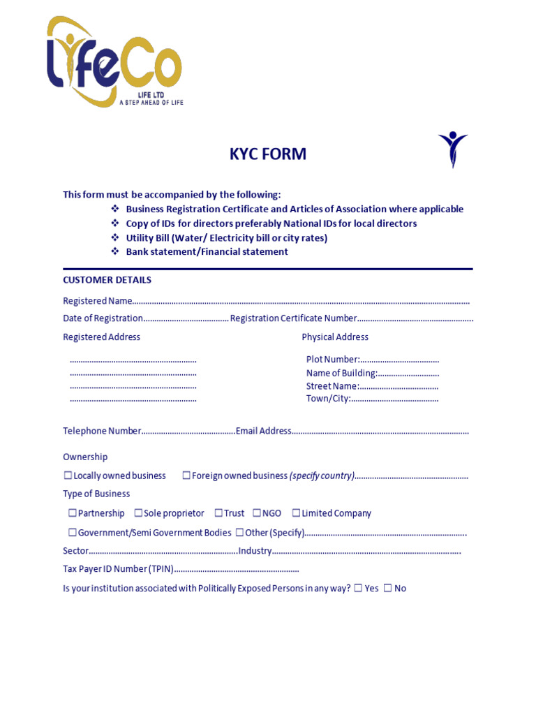 KYC Form for Business Registration | PDF