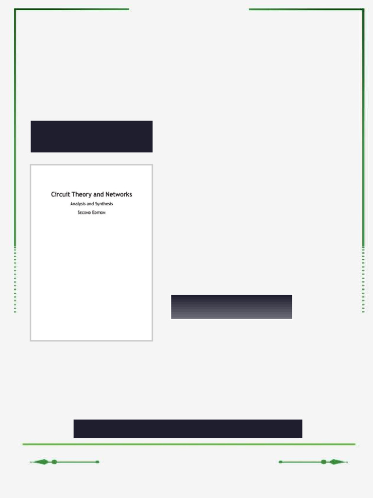 Circuit Theory and Networks Analysis and Synthesis 2nd Edition Ravish R ...