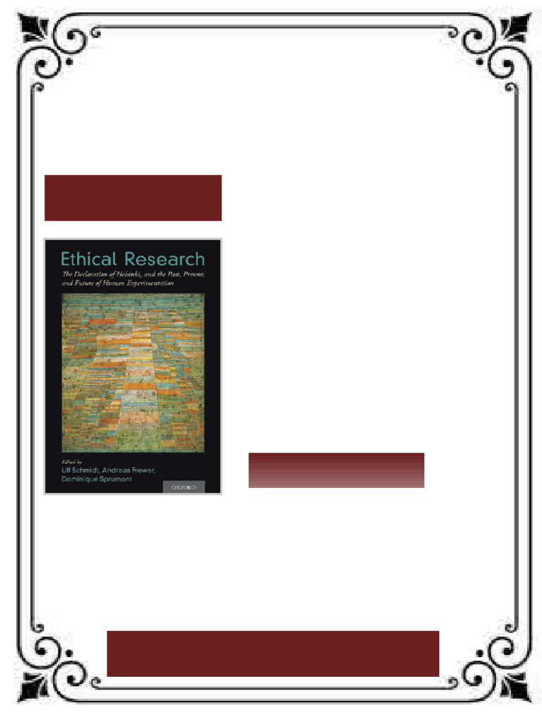 Ethical Research: The Declaration of Helsinki, and the Past, Present ...
