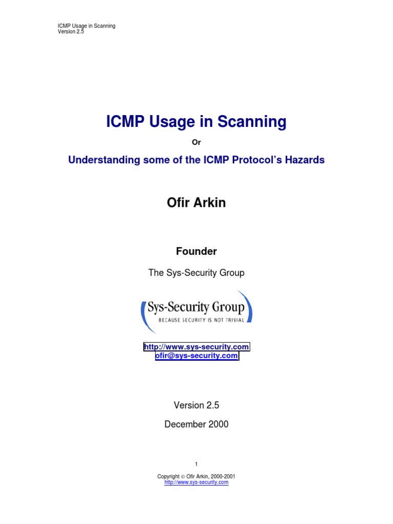 ICMP Scanning v2.5 | PDF | Internet Protocols | Transmission Control ...