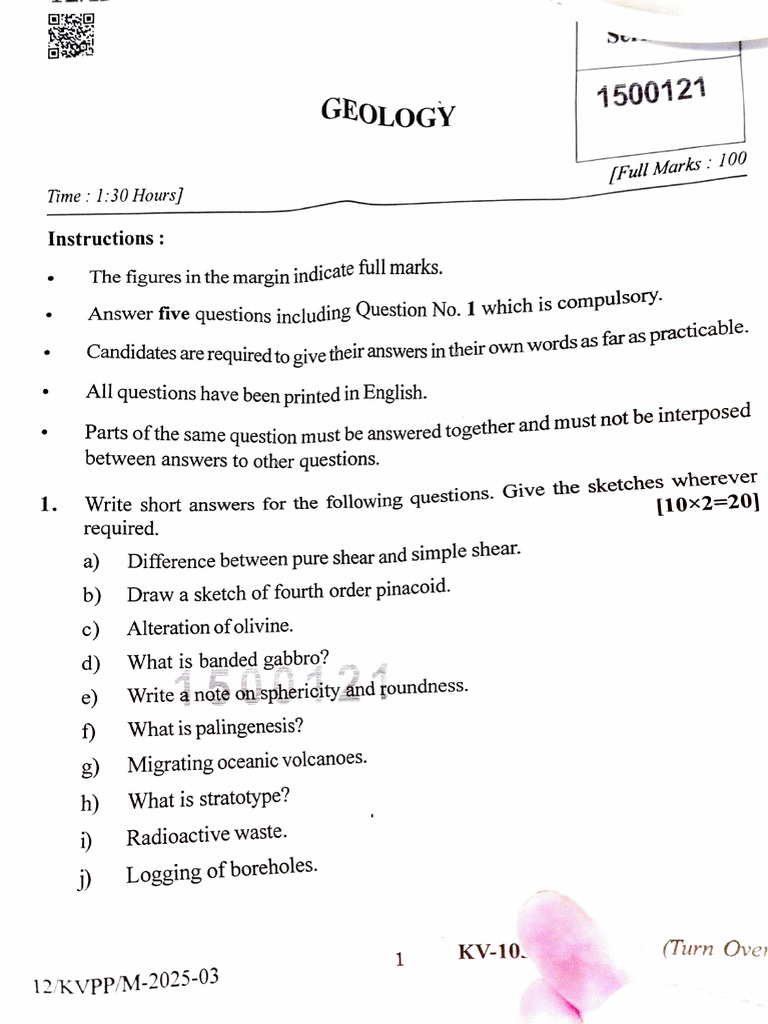 Geology Exam: Key Concepts & Questions | PDF | Minerals | Geology