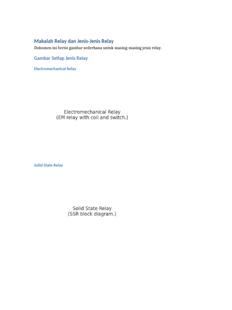 Jenis-Jenis Relay dan Gambarnya | PDF