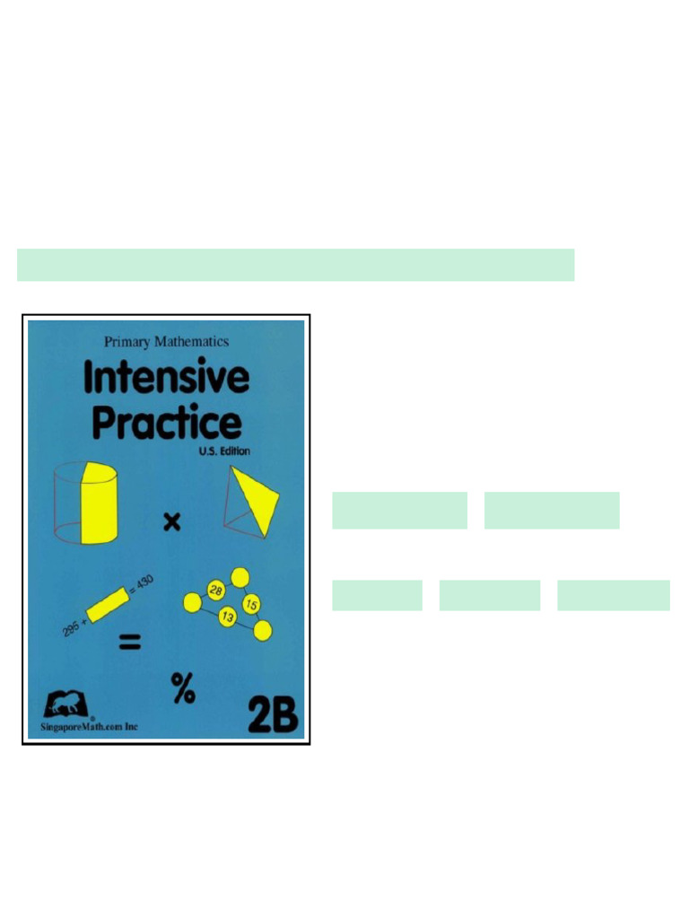 Primary Mathematics Intensive Practice U S Edition 4B Singaporemath.Com ...