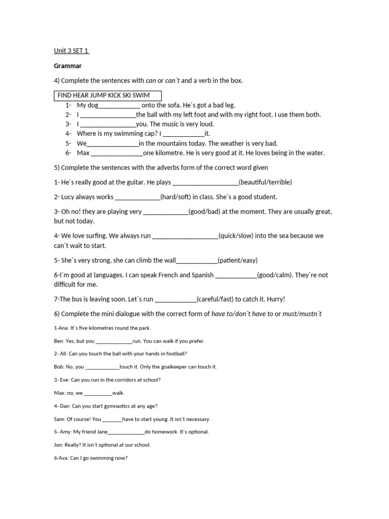 Unit 3 SET 1 | PDF