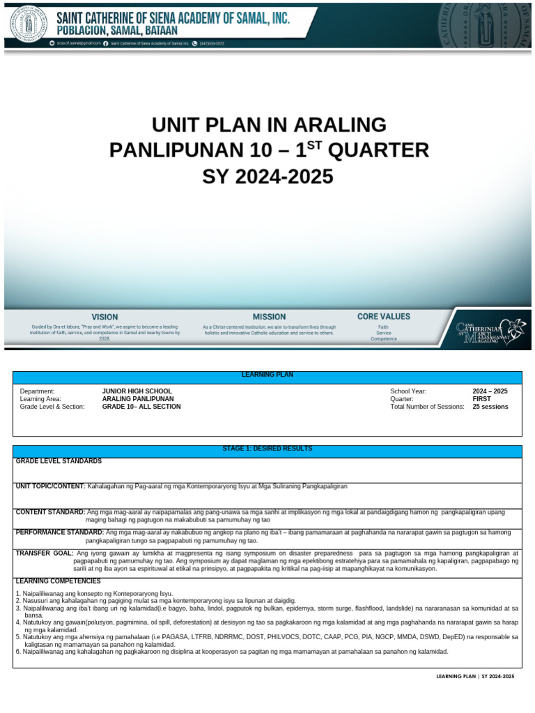 Learning Plan 1 | PDF