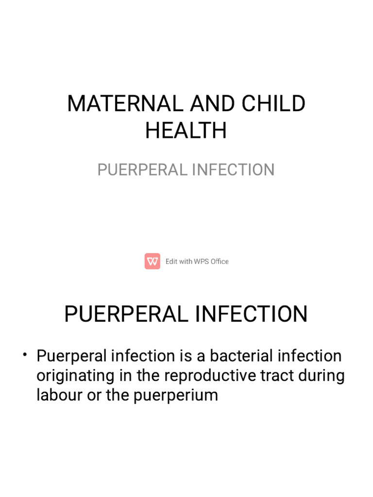 Puerperal Infection - NRS 402 | PDF | Childbirth | Infection
