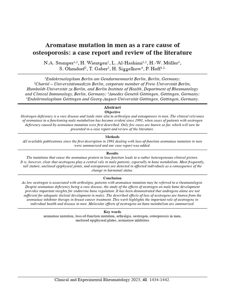 Article Aromatase Mutation in Men | PDF | Luteinizing Hormone | Estrogen