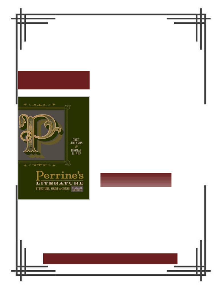 Perrine's Literature: Structure, Sound, and Sense 13th Edition Greg ...